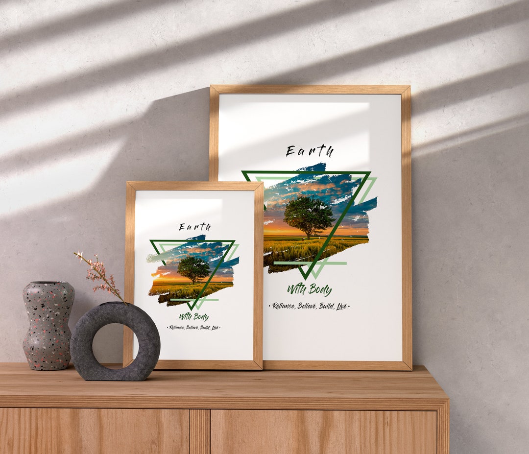 Earth Element Printable Wall Art, Elements Symbol and Text, the Four ...