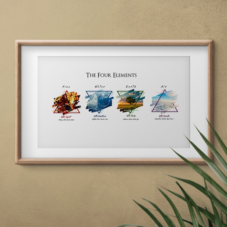 Four Elements Wall Art, Digital Download and Printable Poster, Vertical ...