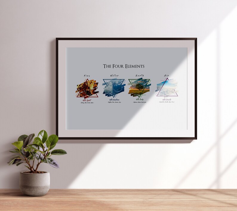 Four Elements Wall Art, Digital Download and Printable Poster, Vertical ...