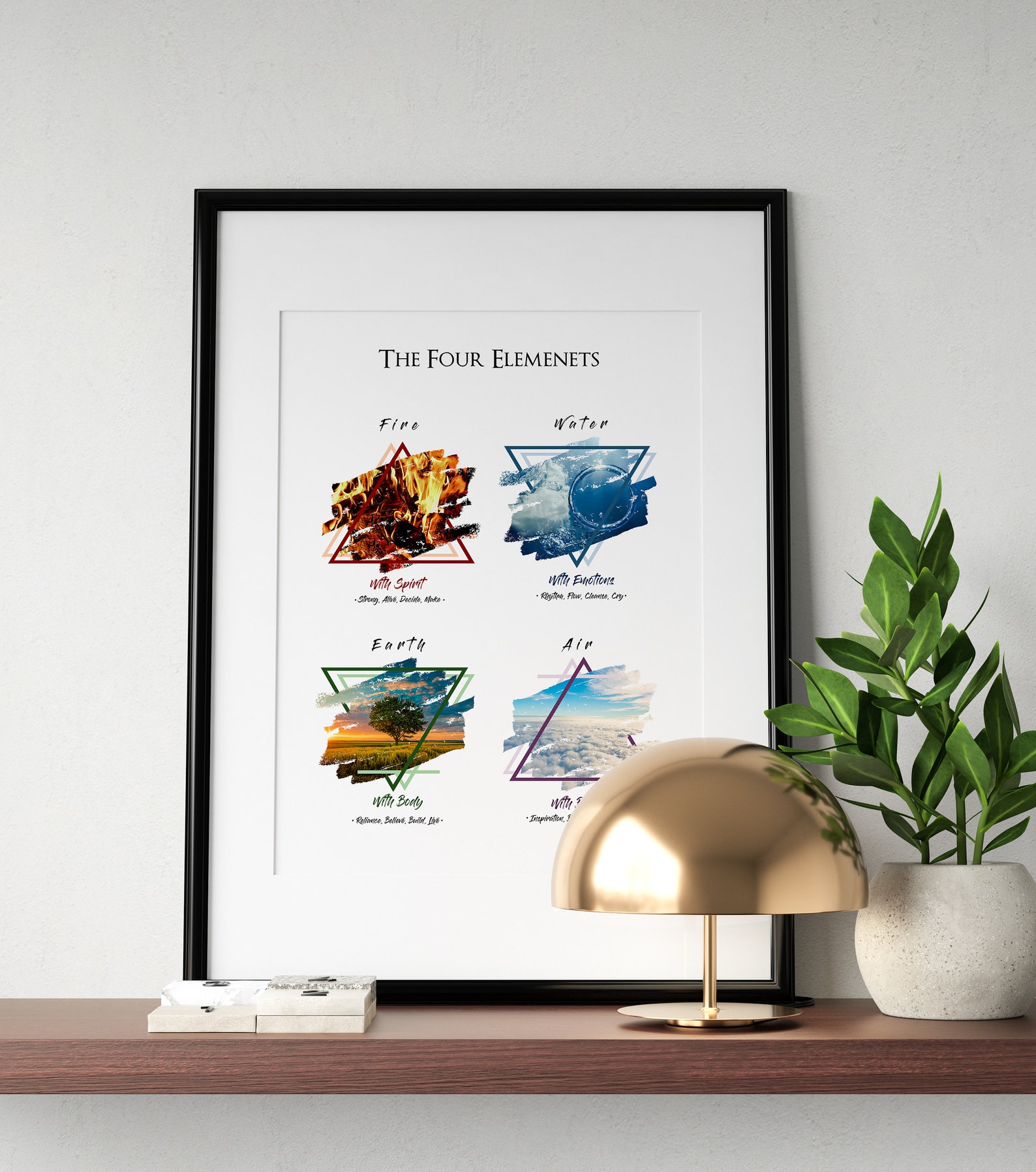 Four Elements Wall Art, Digital Download and Printable Poster, Vertical ...
