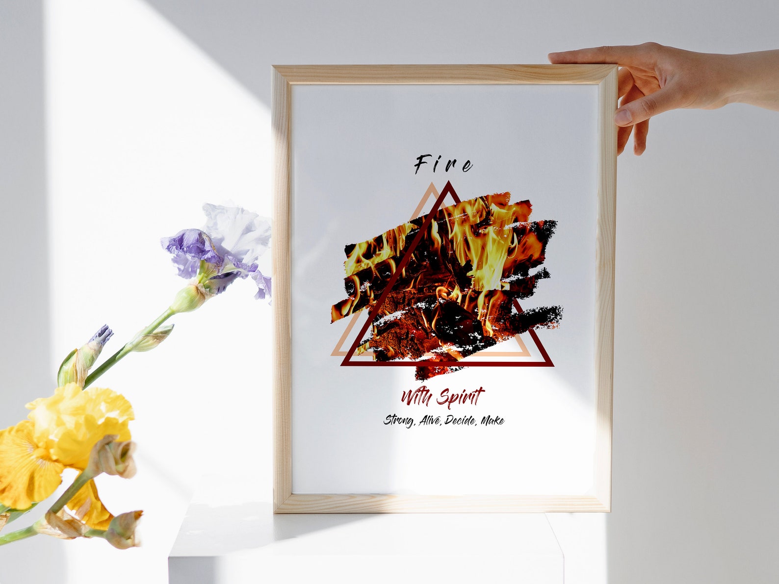 Fire Element Printable Wall Art, Fire Element Symbol and Text, the Four ...