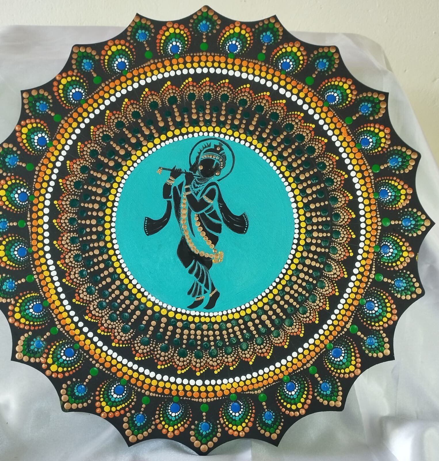 Lord Krishna Mandala Art on MDF Board for Home Decoration and - Etsy