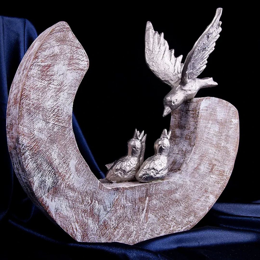 Handmade Wooden Bird Figurines, Unique Decoration Piece, Birds ...