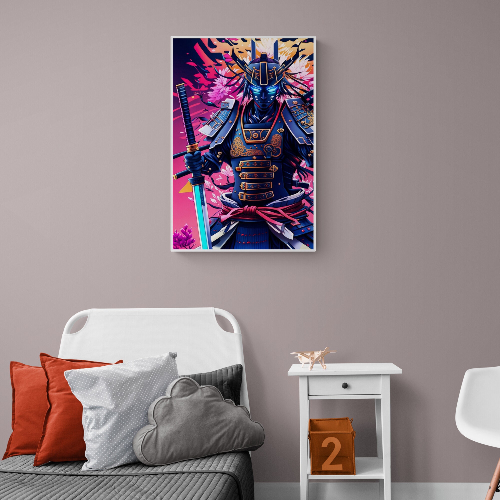 Cyberpunk Samurai Warrior Illustration Poster Futuristic - Etsy