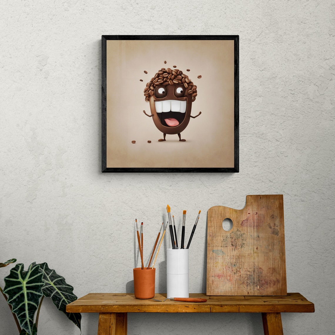 Funny Coffee Bean Poster Cafe Bar Wall Art Gift for Coffee - Etsy