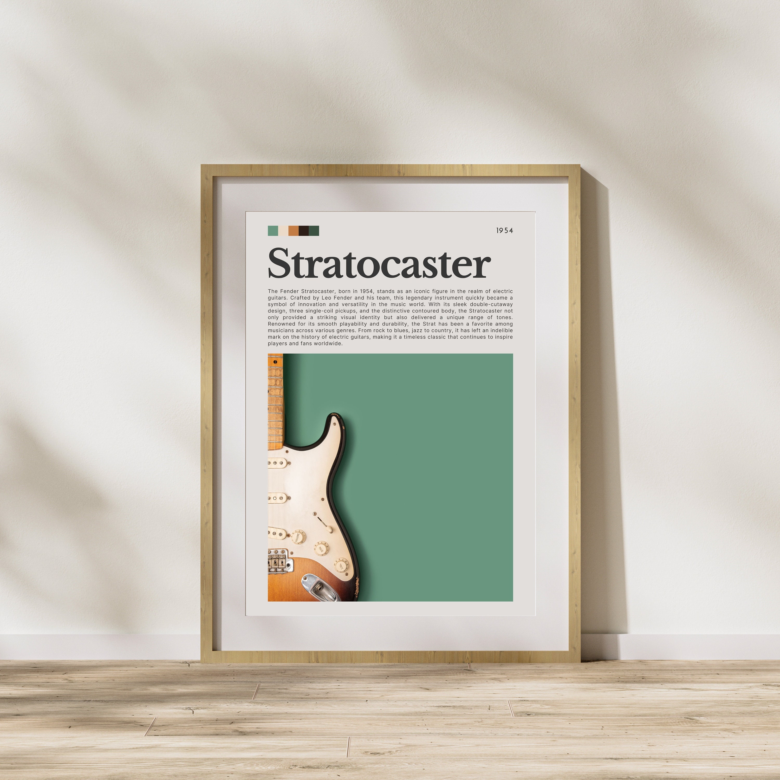 Fender Stratocaster Electric Guitar Music Wall Art Printable Poster an ...