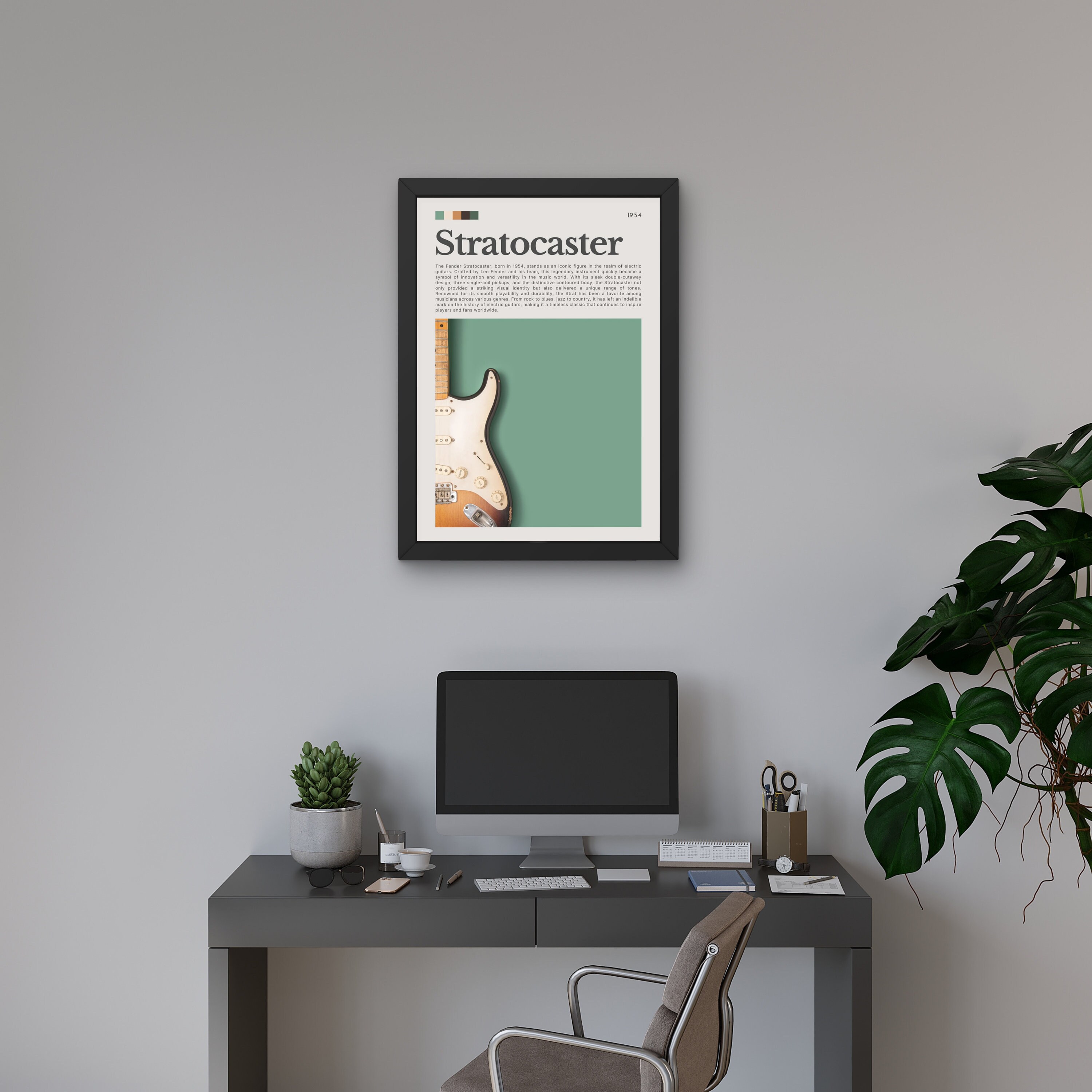 Fender Stratocaster Electric Guitar Music Wall Art Printable Poster an ...