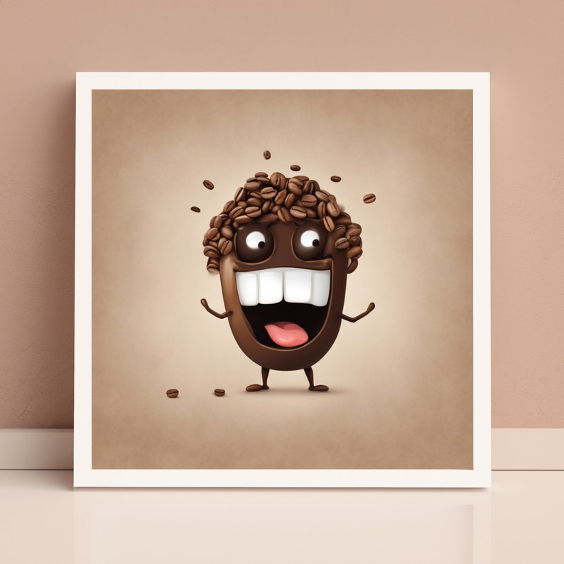 Funny Coffee Bean Poster Cafe Bar Wall Art Gift for Coffee - Etsy