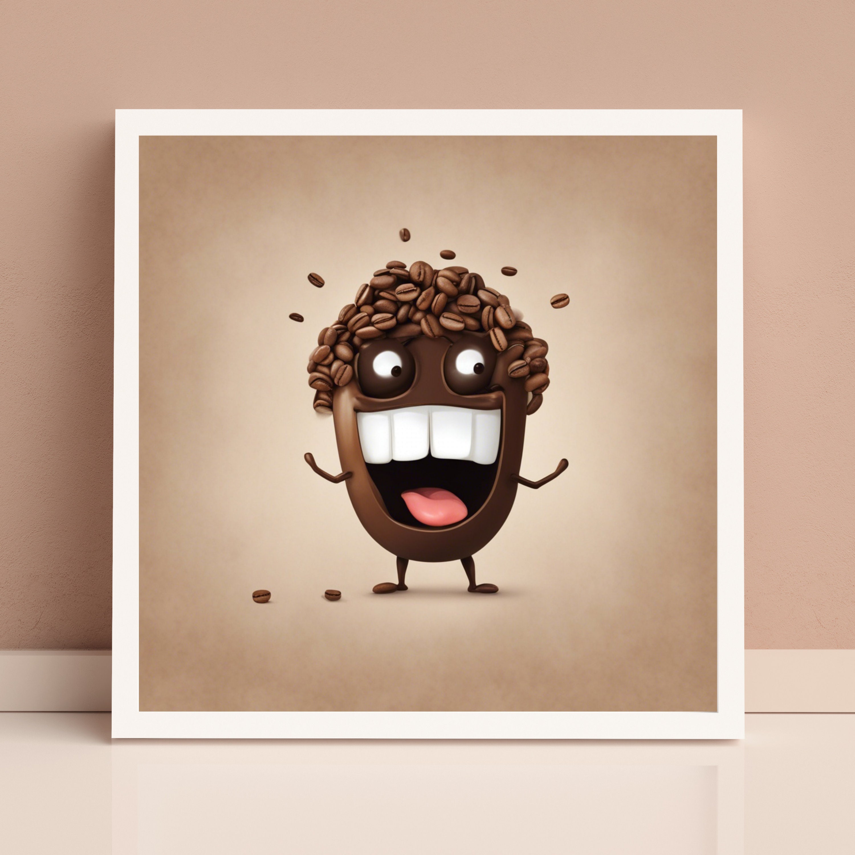 Funny Coffee Bean Poster Cafe Bar Wall Art Gift for Coffee - Etsy