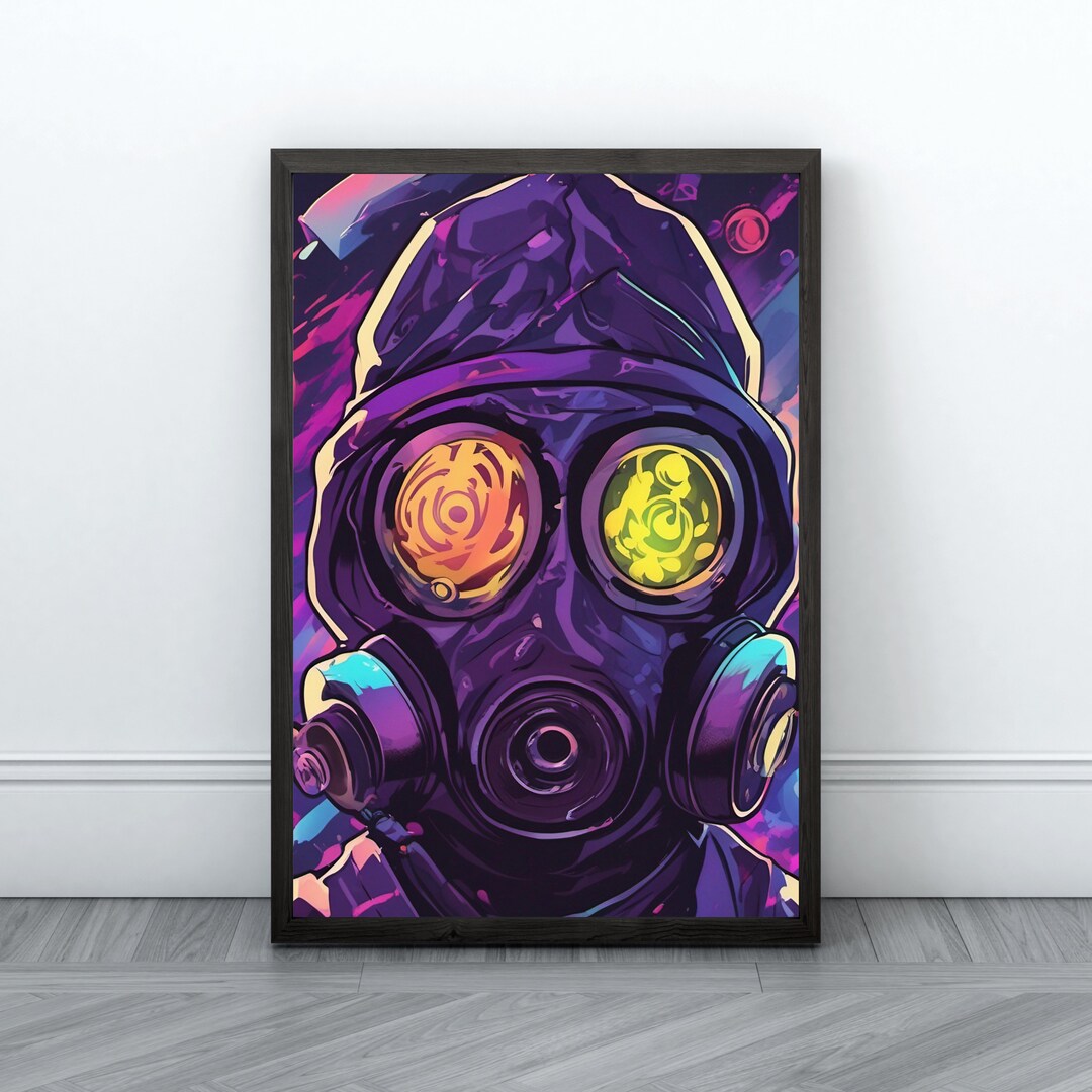 Cyberpunk 2077 Gas Mask Wall Art Painting Poster Retro Futurism ...