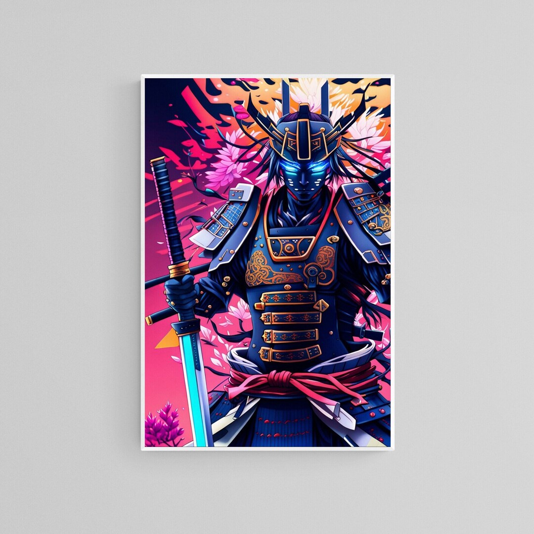 Cyberpunk Samurai Warrior Illustration Poster Futuristic - Etsy