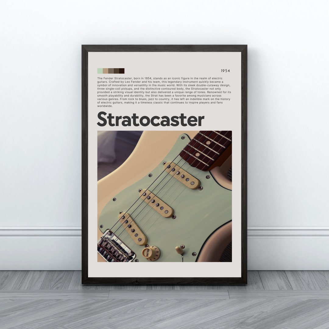 Fender Stratocaster Electric Guitar Music Wall Art Print Poster an ...
