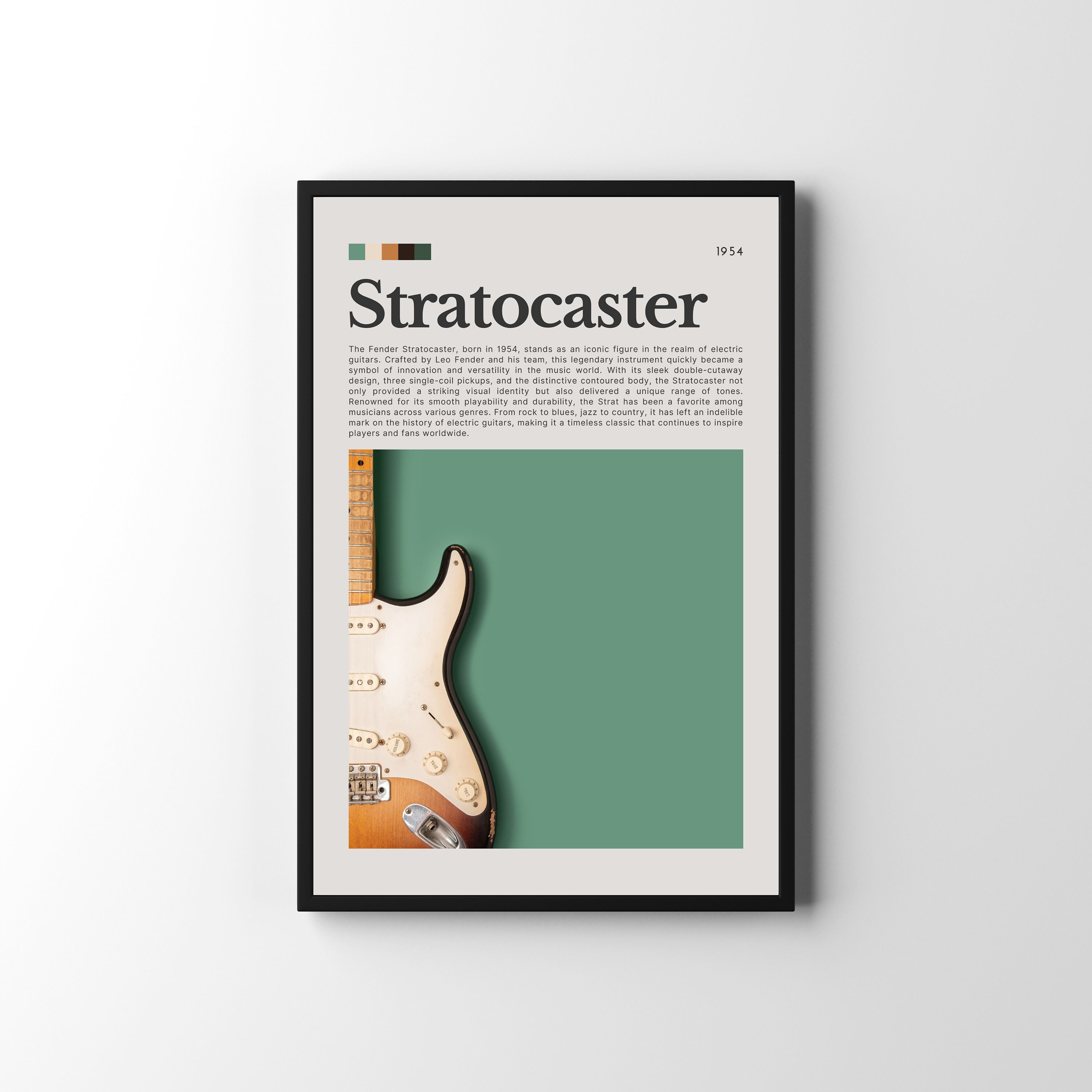 Fender Stratocaster Electric Guitar Music Wall Art Printable Poster an ...