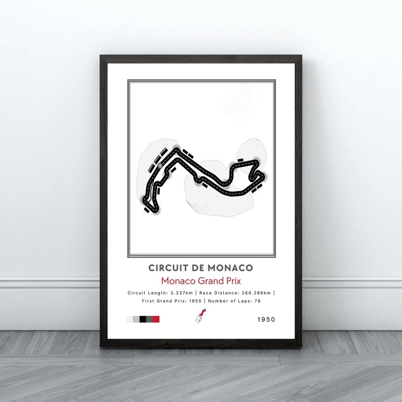 Formula 1 Set of 5 Race Track F1 Poster Bundle Includes 5 Most Famous ...