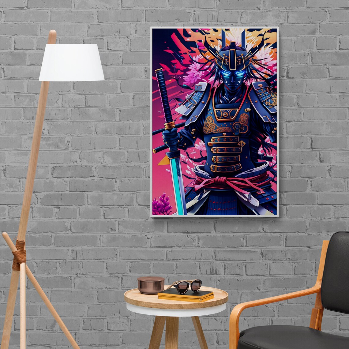 Cyberpunk Samurai Warrior Illustration Poster Futuristic - Etsy