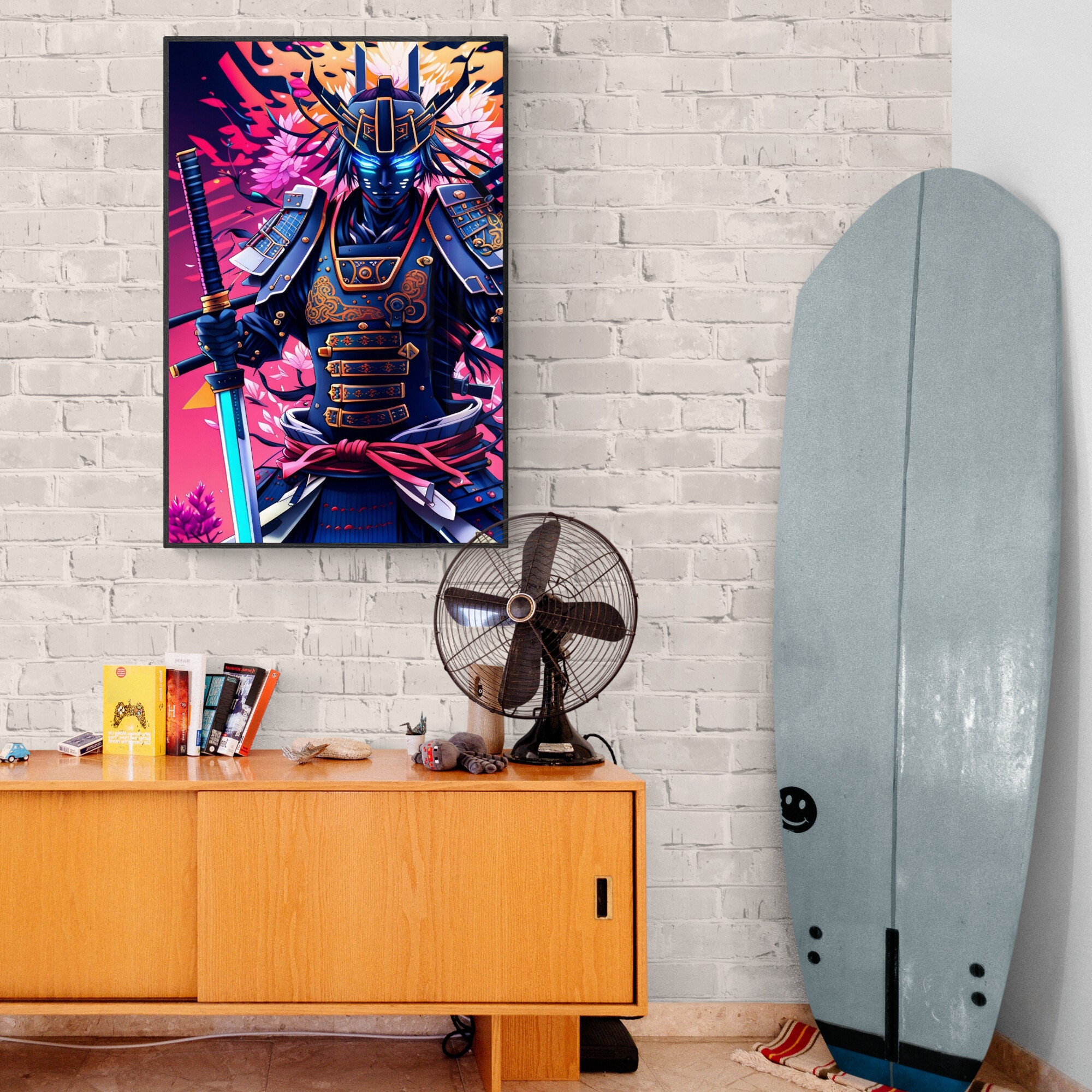 Cyberpunk Samurai Warrior Illustration Poster Futuristic - Etsy