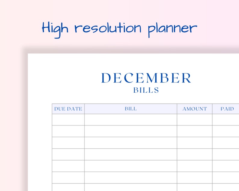Monthly Bill Printable Tracker, Bill Organizer, Bill Tracker, Monthly ...