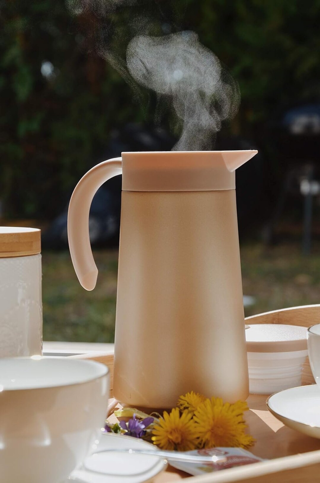 Simple Thermos Flask 0.8 Liters | Jug for Coffee, Tea & Water | Gold ...