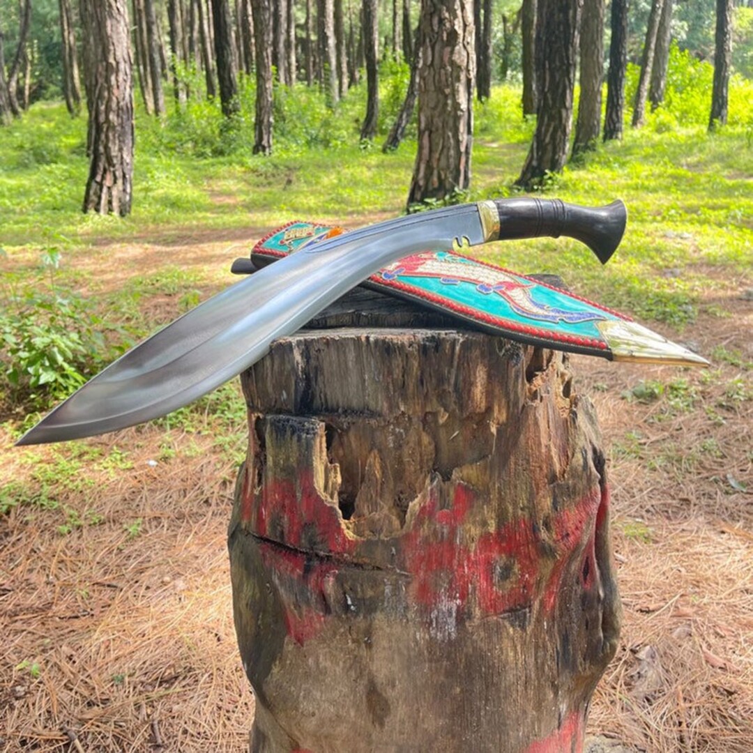 2 Chira Stone Carving Kukri Knife Hand Forged Survival Knife - Etsy