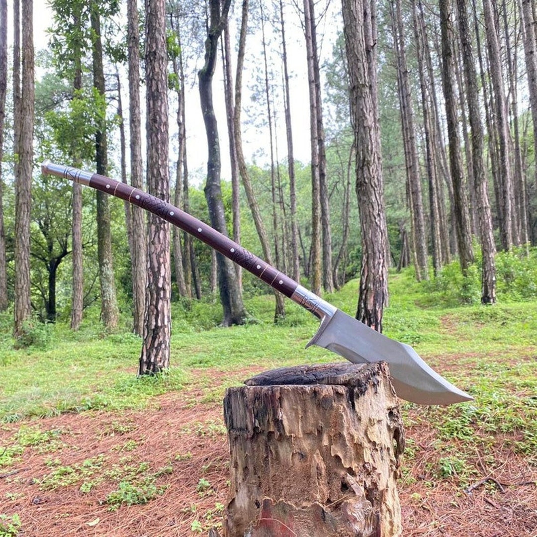 Long Viking Axe Handmade Custom Survival Knife Axe Handforged ...