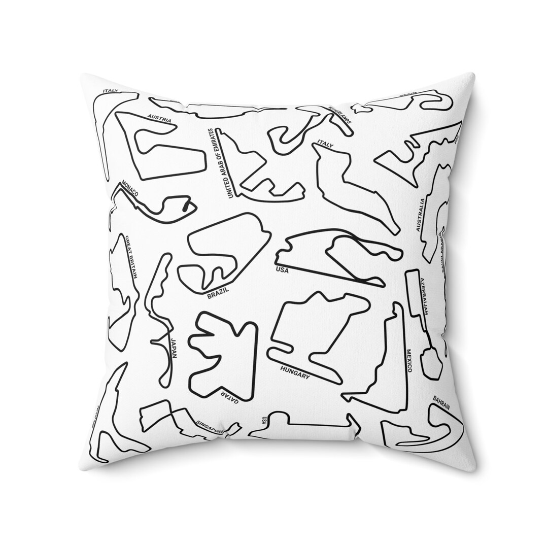 F1 Race Track Cushion White Formula 1 Pillow Grand - Etsy
