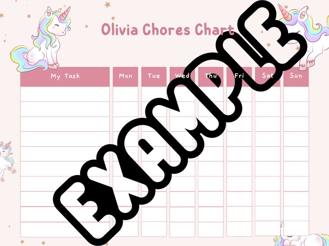 Personalized Chore Chart With Matching Price List and Money - Etsy