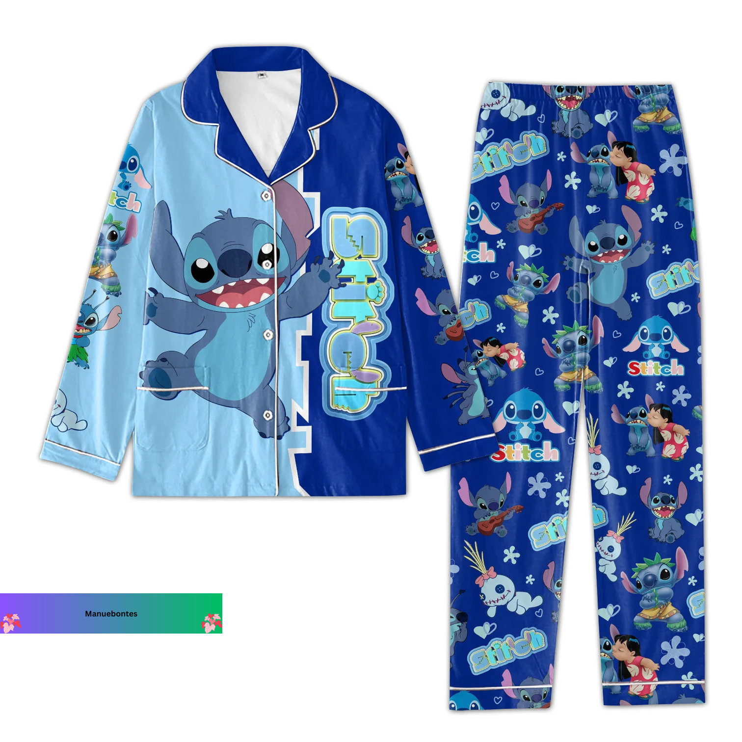 Disney Stitch Pajamas Cute Stitch Pajamas Set Stitch Women - Etsy