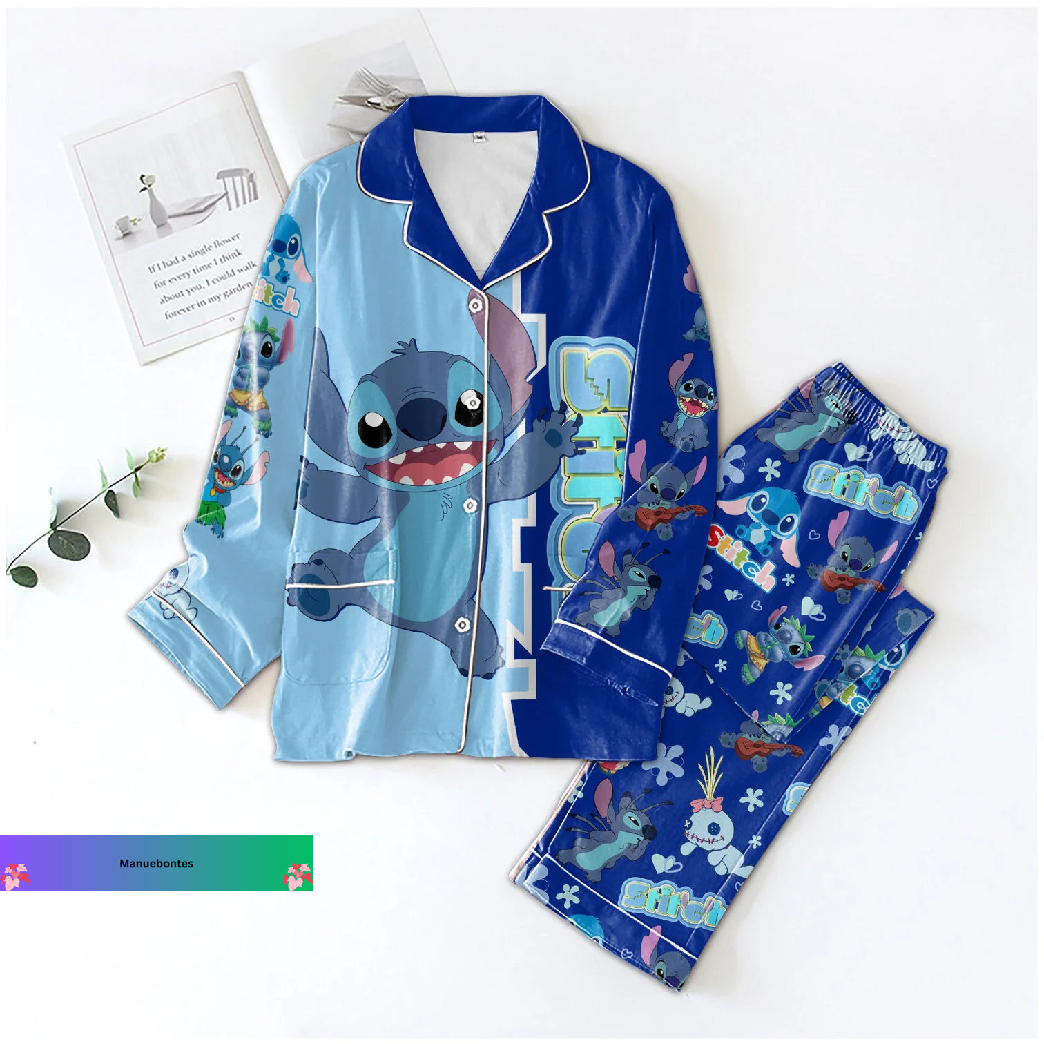 Disney Stitch Pajamas Cute Stitch Pajamas Set Stitch Women - Etsy
