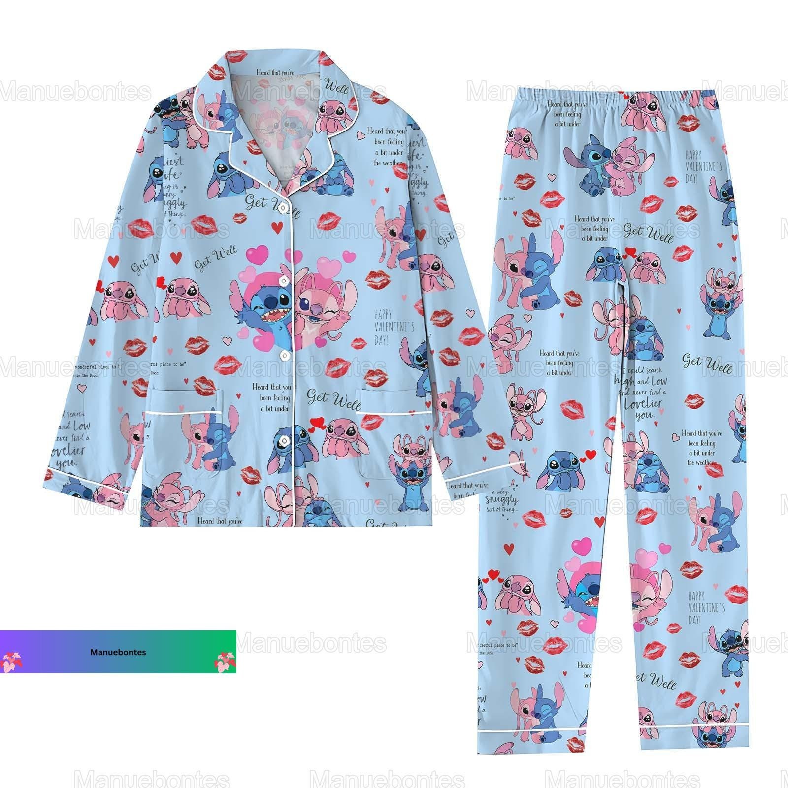 Conjunto de Pijama Stitch, Stitch y Angel, Stitch Lindo, Stitch ...