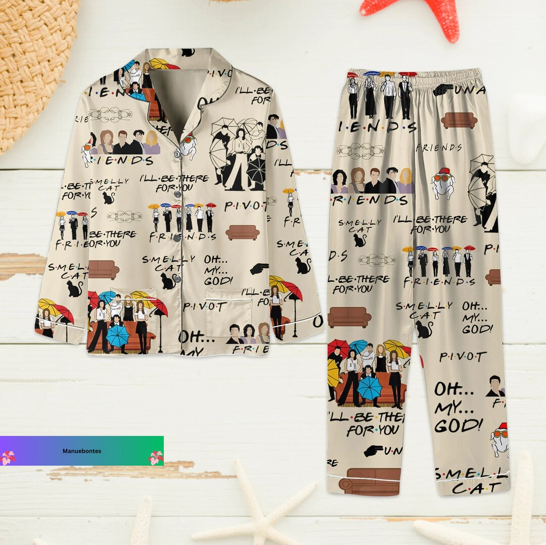 Vintage Friends Tv Show Pajamas, Funny Friends Pajamas Set, Friends TV ...