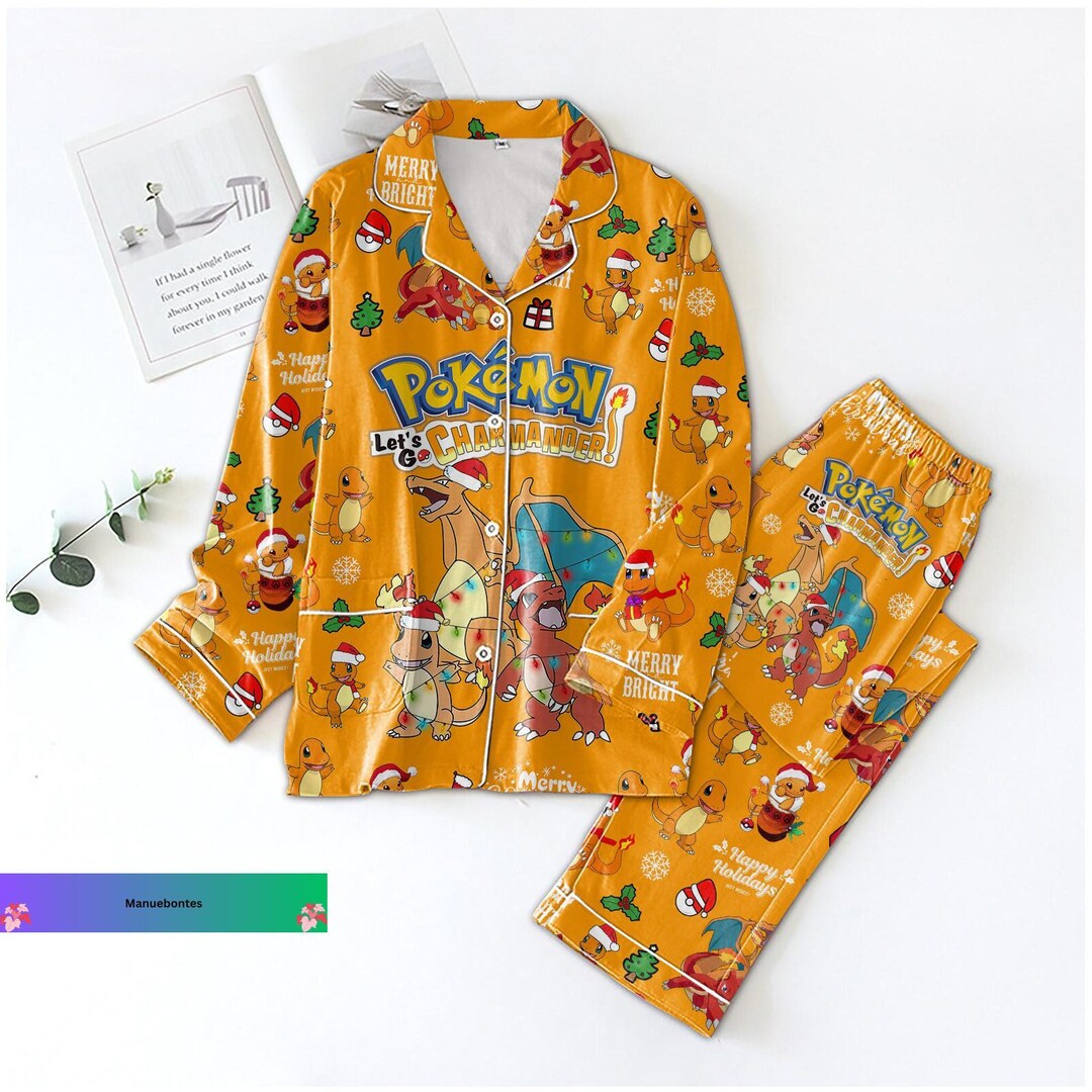 Charmander Pajamas, Charmander Thick Pajamas, Charmander Pajamas Set ...
