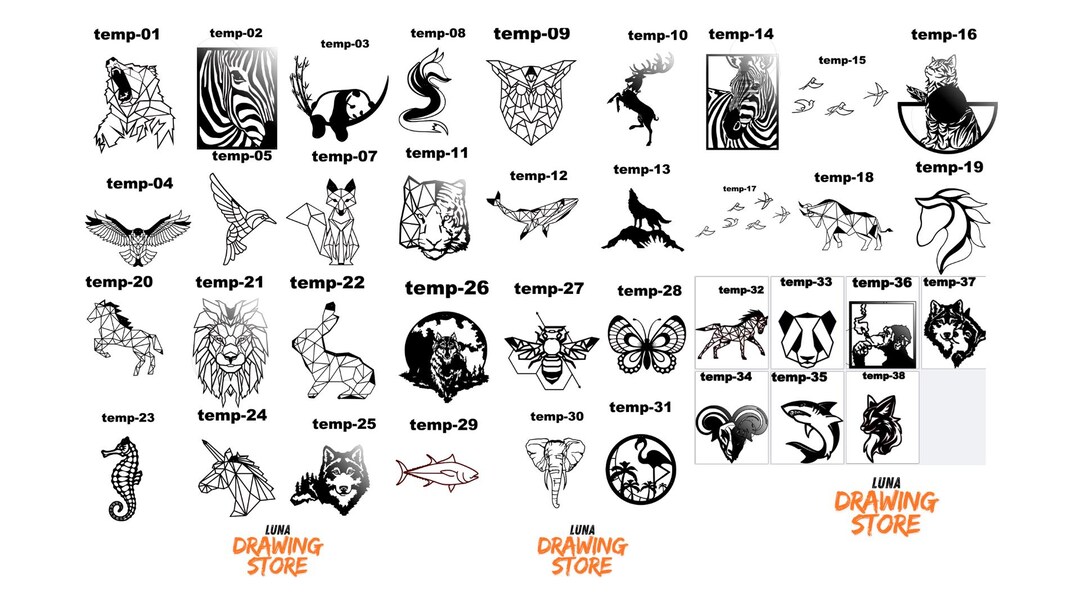 ANIMALS Dxf Files for Laser Cut, Animals Art Designs Svg for Cricut ...