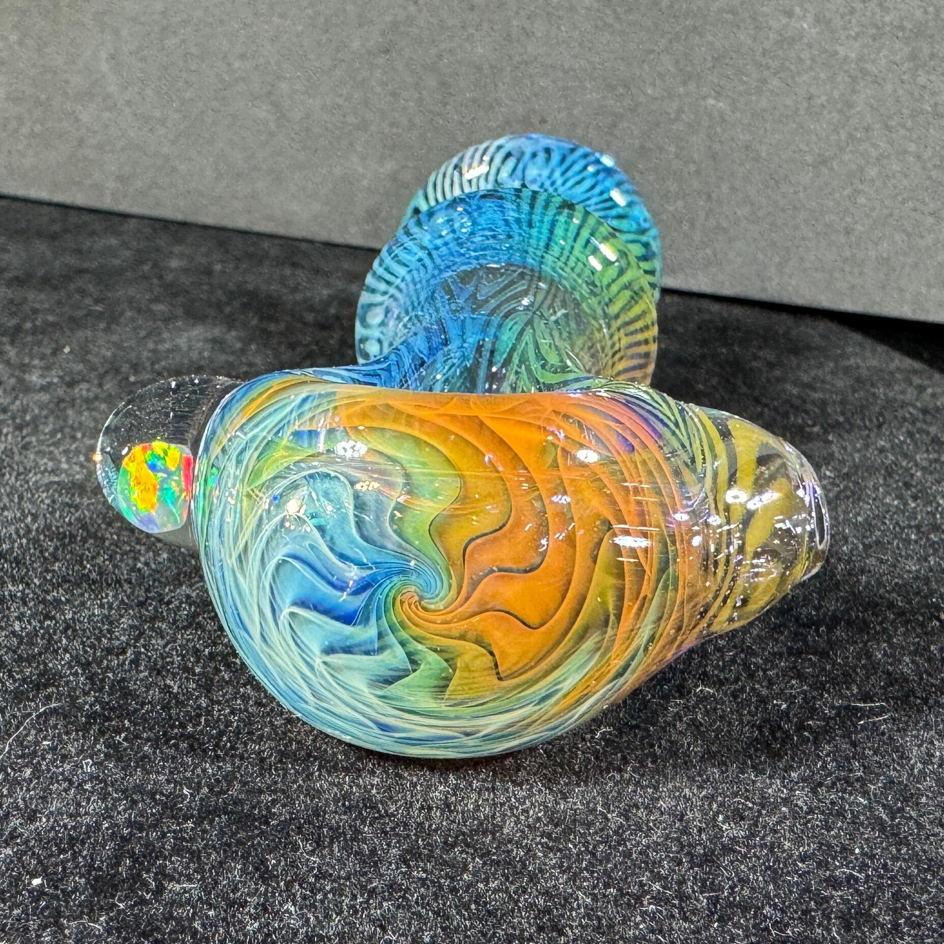 Fume Etch Pattern Glass Spoon Pipe With Color Changing Fume Linework ...