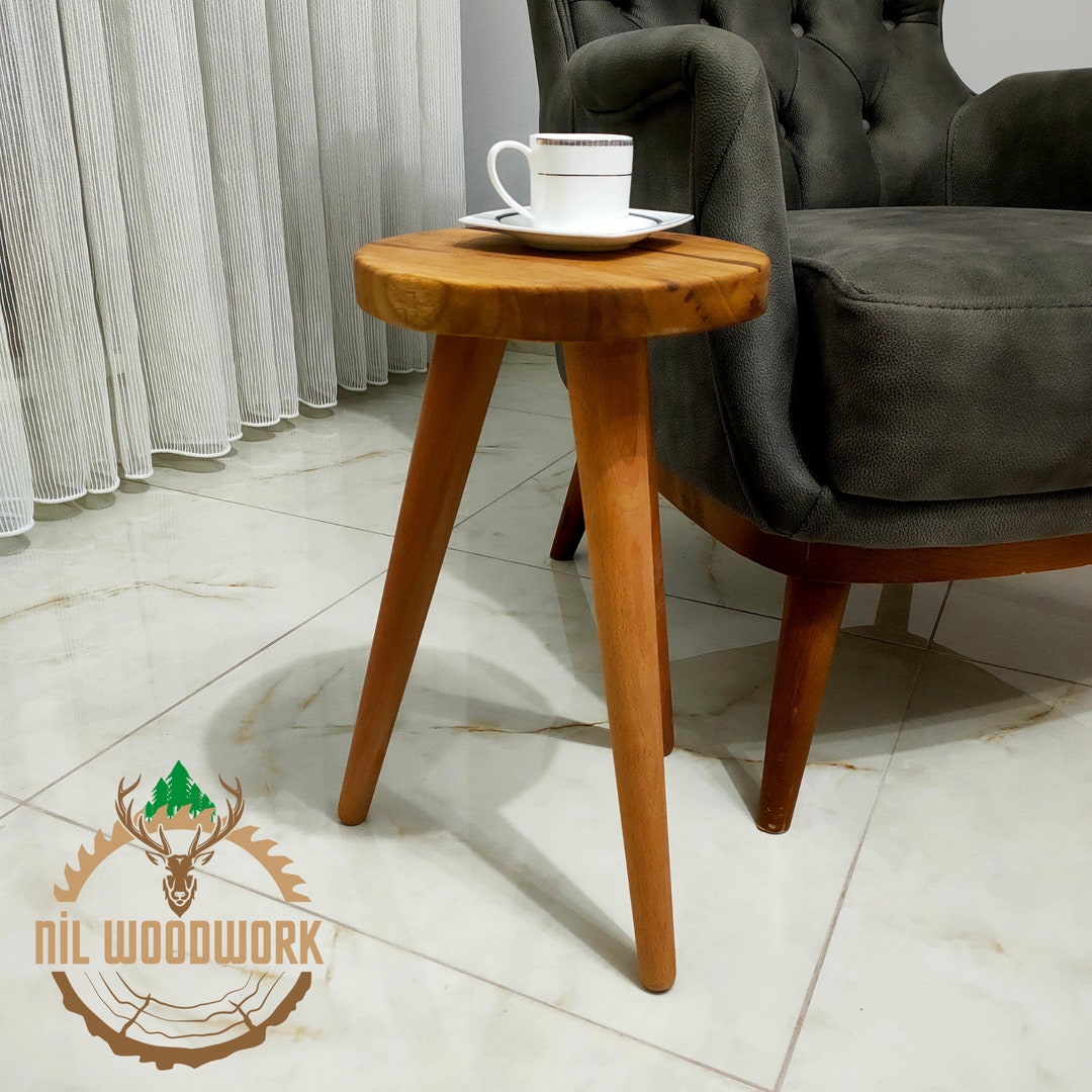 Side Table, Walnut Side Table, Round Side Table, Modern Coffee Table, Walnut Accent Table ...