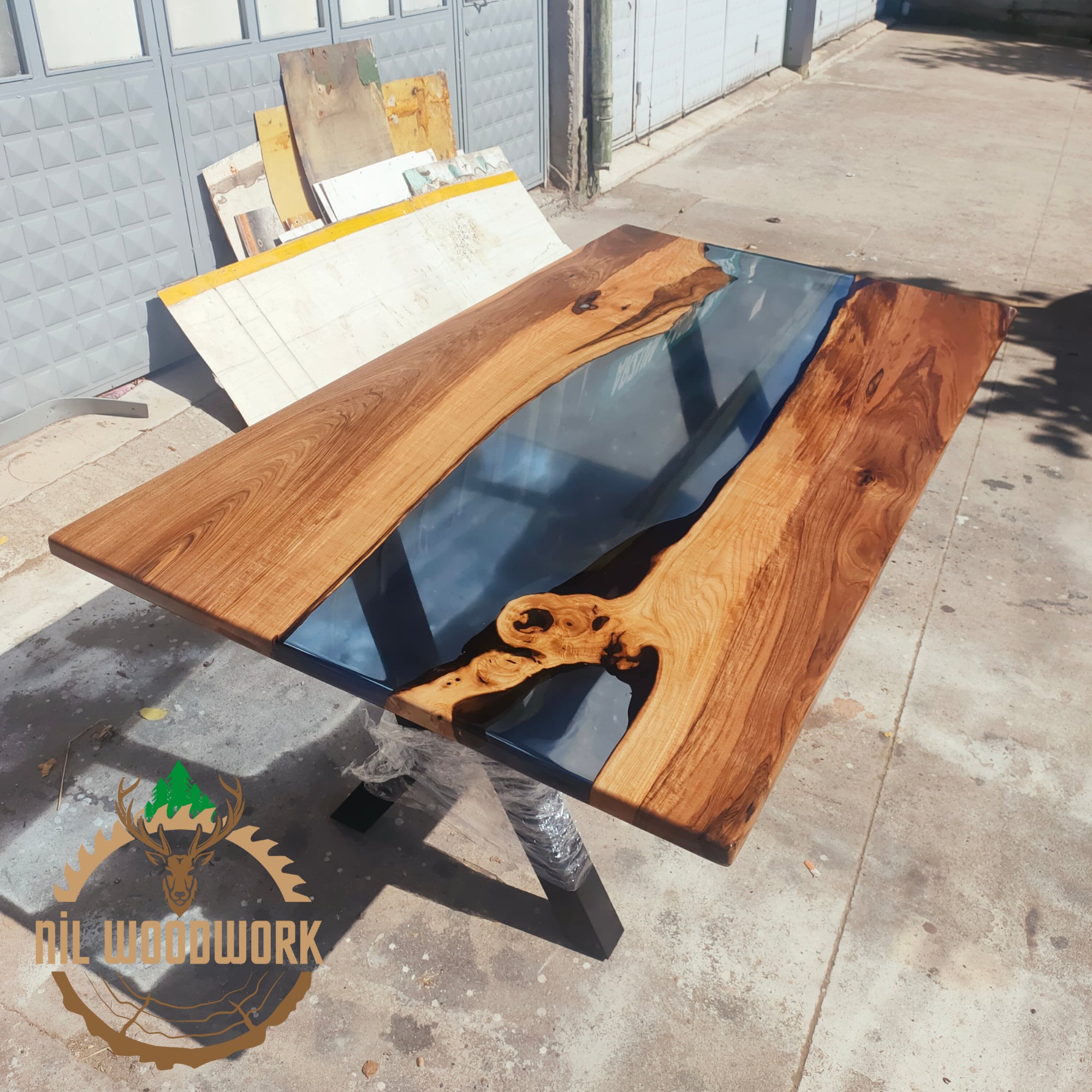 Personalized Walnut Table Made of Walnut Wood, Unique Walnut Epoxy ...