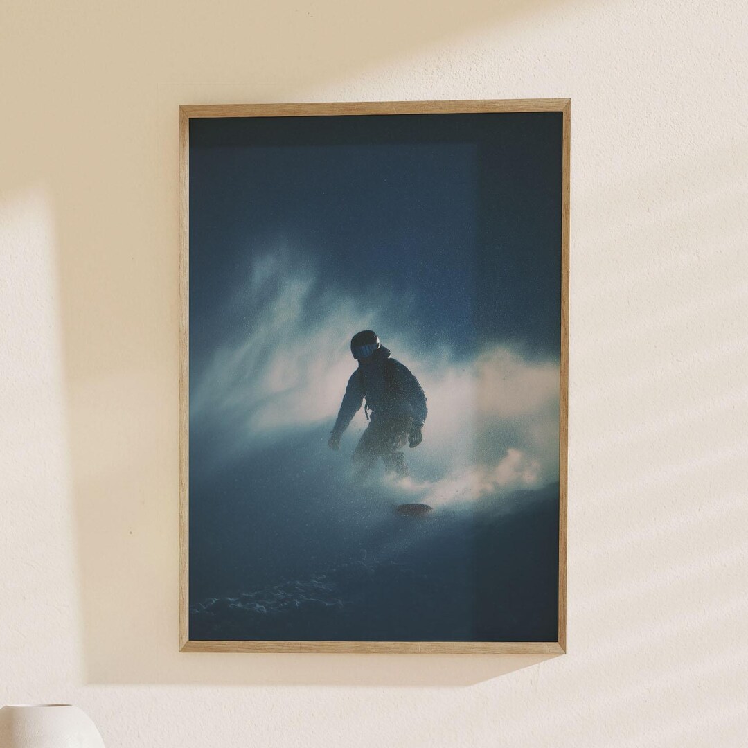 Epic Snowboarding Mountain Art Print: Extreme Winter Sports Action ...