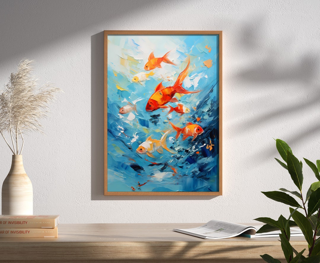 Fish Poster, Marine Life Decor: Tropical Fish Painting, Nautical Wall ...