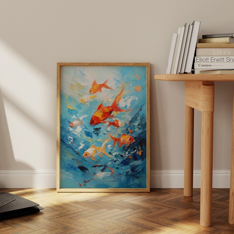 Fish Poster, Marine Life Decor: Tropical Fish Painting, Nautical Wall ...