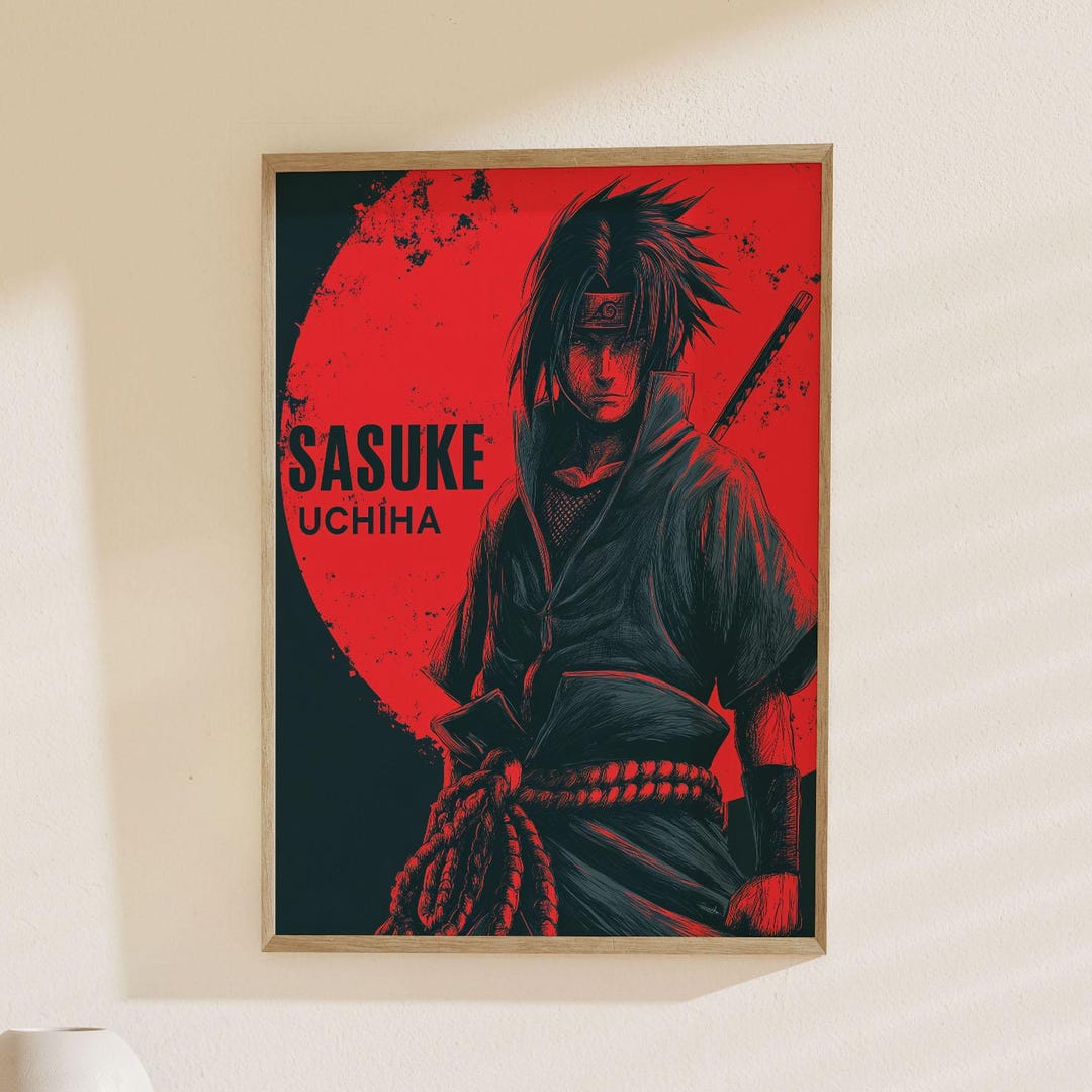 Sasuke Uchiha Naruto Anime Poster | Iconic Manga Art Print | Japanese ...