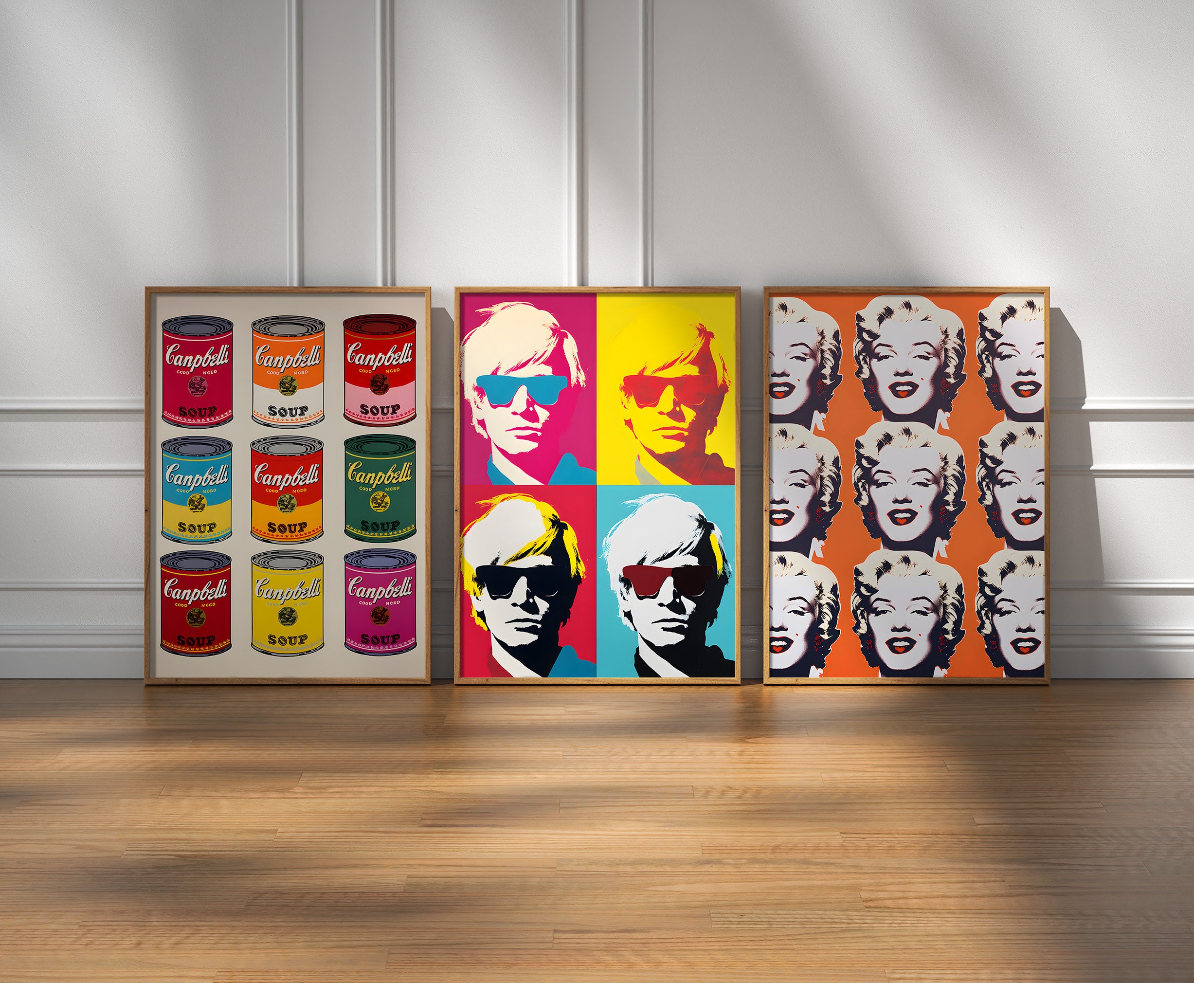 Warhol Set of 3 Prints, Warhol Printable Download, Abstract Art Print ...
