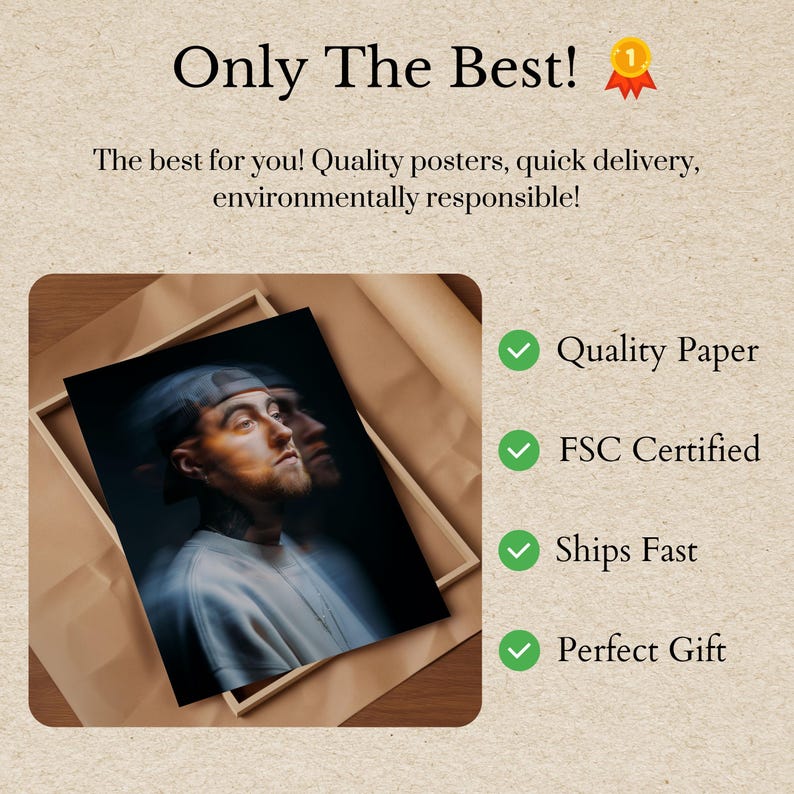 Mac Miller Music Poster: Iconic Artistic Portrait Tribute for Hip Hop ...