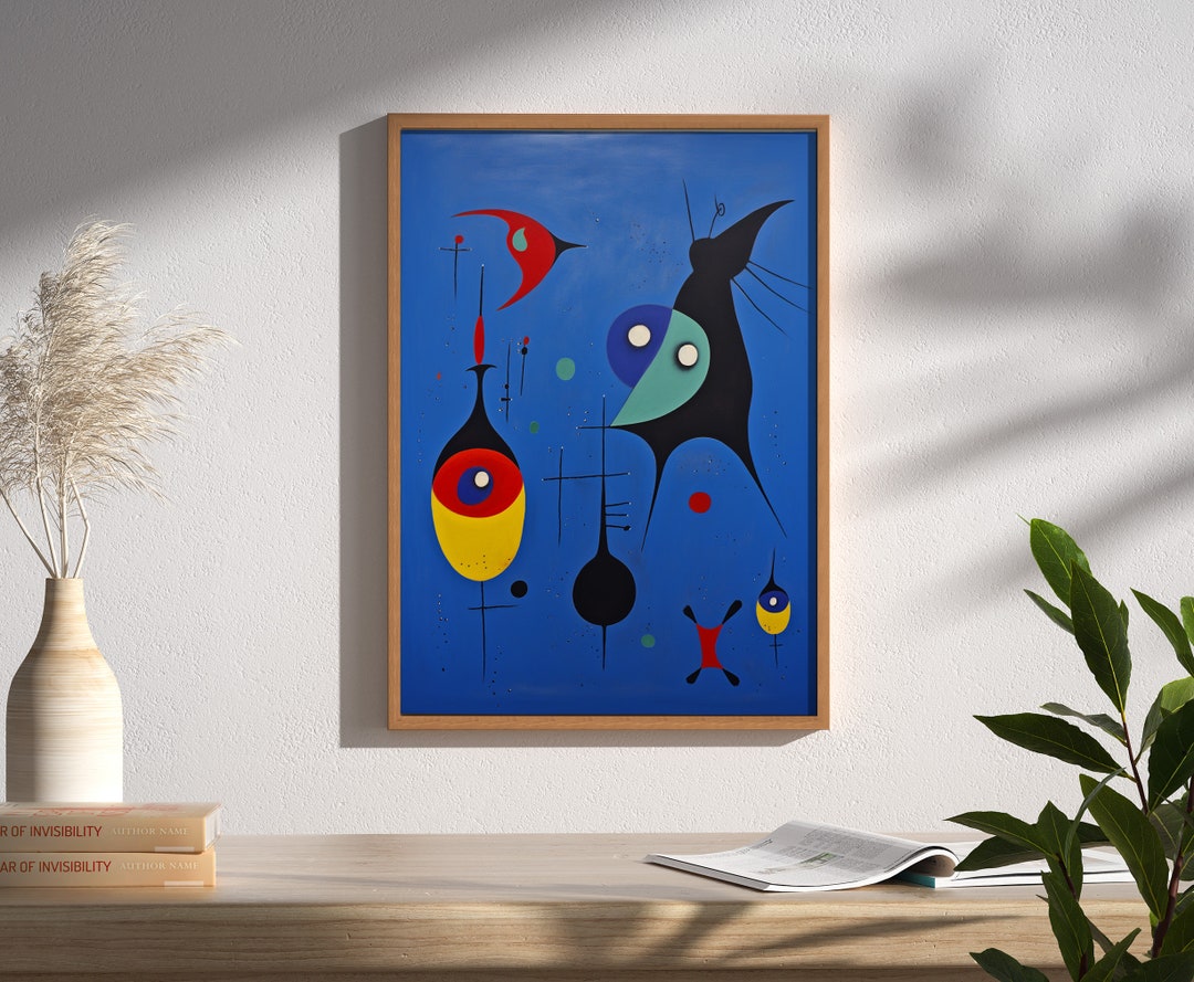 Joan Miro Poster, Blue Joan Miro Print, Abstract Art Print, Joan Miro ...