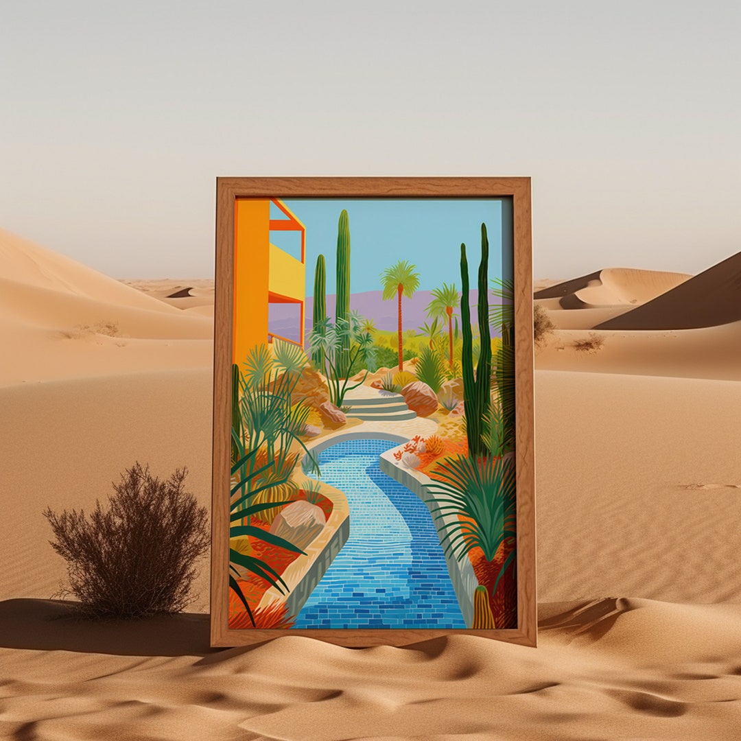 Desert Villa Poster Pool Villa Prints Summer Poster - Etsy UK