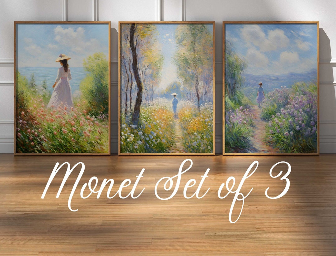 Monet Set of 3 Prints, Monet Printable Download, Abstract Art Print ...