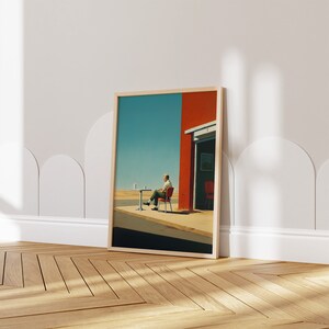 Edward Hopper-inspired Modern Wall Art: Colorful Prints for Vibrant ...