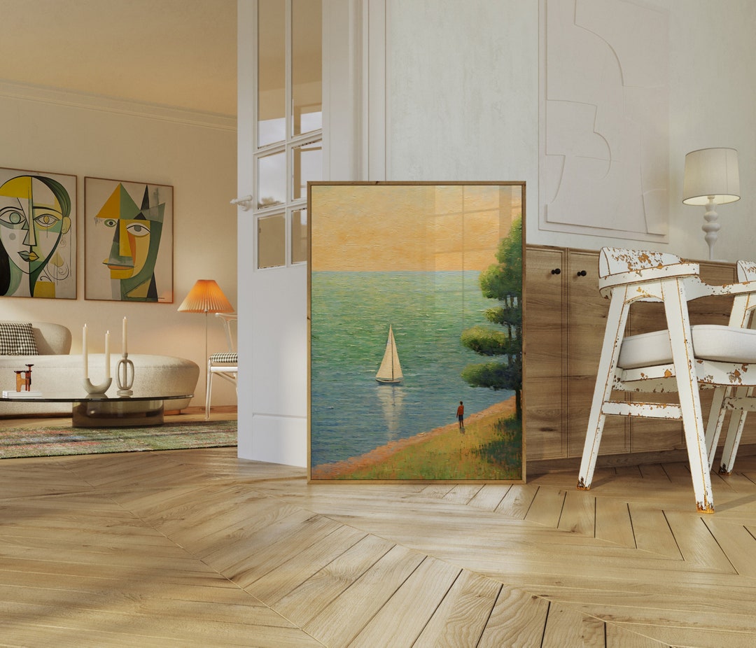 George Seurat Print: Unique Pointillism Seascape Art - Vintage Nautical ...