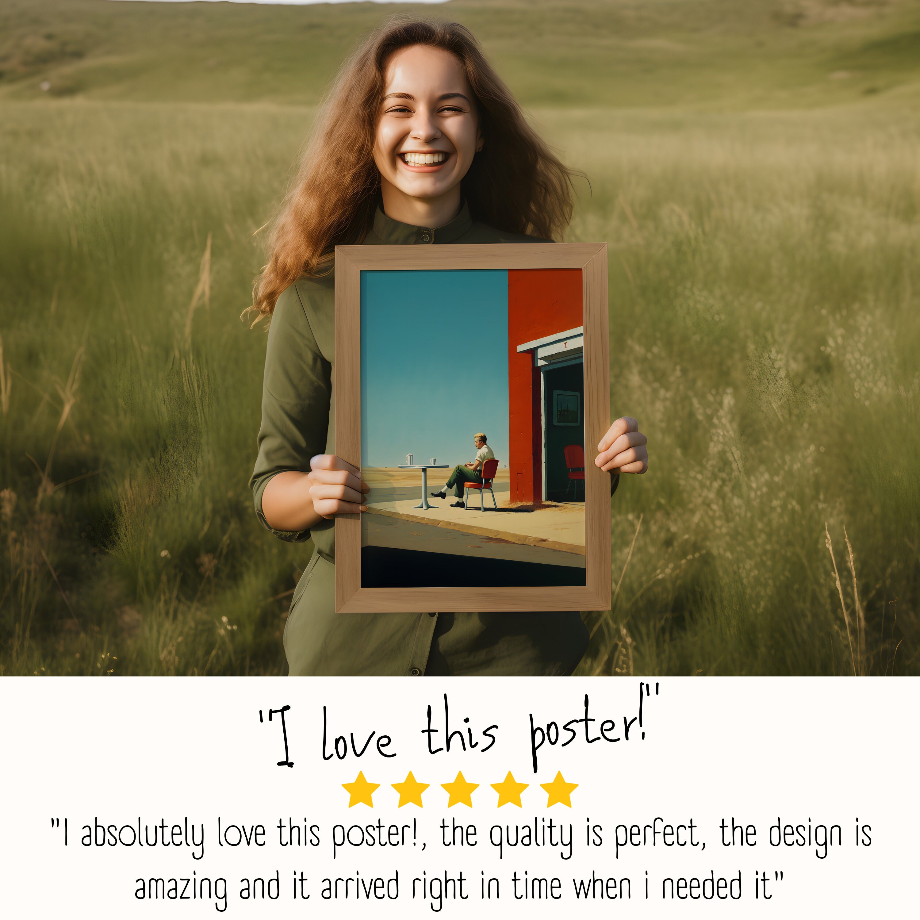 Edward Hopper-inspired Modern Wall Art: Colorful Prints for Vibrant ...