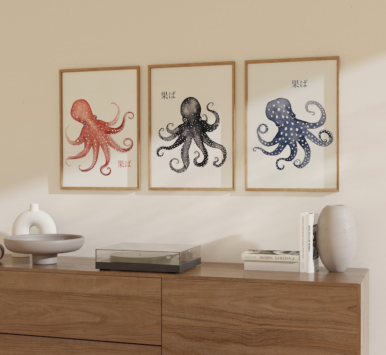 Vintage Octopus Poster DIGITAL DOWNLOAD Sea Life Art Ocean - Etsy