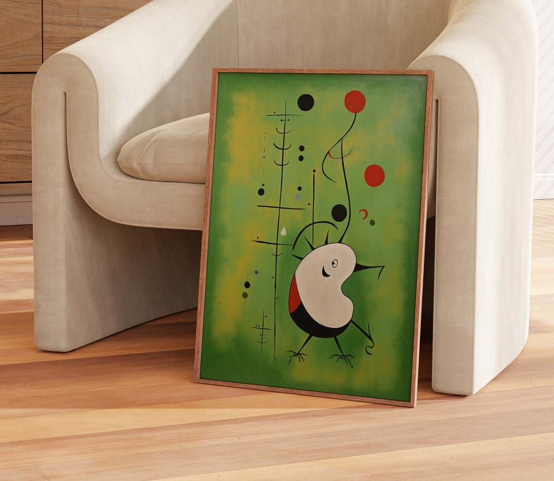 Joan Miro Poster, Green Joan Miro Print, Abstract Art Print, Joan Miro ...