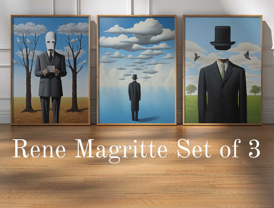 Magritte Set of 3 Prints, Rene Magritte Printable Download, Abstract ...